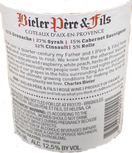 Drink Label: Sabine Aix-en-Provence Rosé (Bieler Père et Fils ...