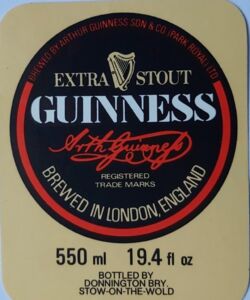 Drink Label: Guinness Export Stout (Donnington Brewery, United Kingdom ...