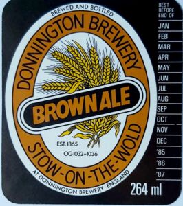 Drink Label: Brown Ale (Donnington Brewery, United Kingdom of Great ...