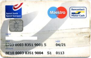 Bank Card: Bancontact , Mister Cash (BPost, BelgiumCol:BE-MS-0048.01