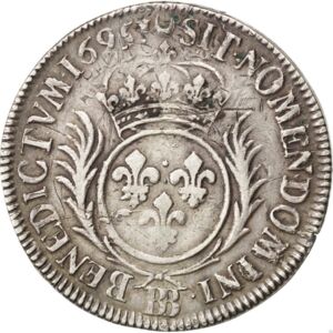 Coin: ½ Ecu (Louis XIV BB - Strasbourg) (France(1643~1715 - Louis XIV ...