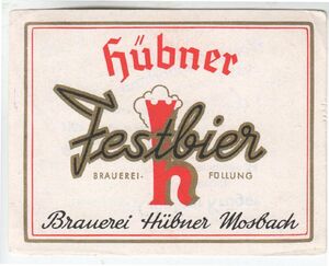 Drink Label: Hübner Festbier (Brauerei Hübner Moosbach, Germany ...