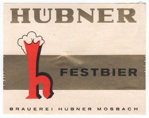 Drink Label: Hübner Festbier (Brauerei Hübner Moosbach, Germany ...