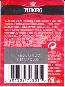 Drink Label: TUBORG Club Soda (Olympic Brewery S.A., GreeceCol:GR-SODA ...