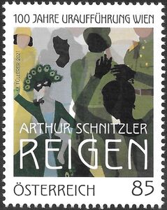 Stamp: Centenary of the Viennese Premiere of Schnitzler's "Reigen ...