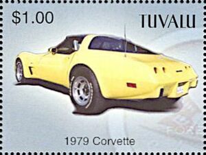 Stamp: Corvette (1979) (Tuvalu(50th Anniversary of Chevrolet-Corvette ...
