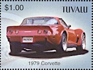 Stamp: Corvette (1979) (Tuvalu(50th Anniversary of Chevrolet-Corvette ...