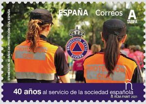 Stamp: Civil Protection Agency, 40th Anniversary (Spain(Ephemeris 2021 ...