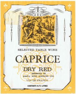 Drink Label: Caprice Dry Red (Kenya Wine Agencies Ltd, KenyaCol:KE-WINE ...