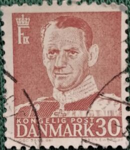 Stamp: King Frederik IX (Denmark(King Frederik IX) AFA:DK 337a,Fac:DK 359b