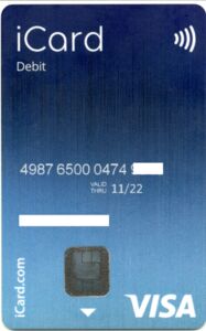 Bank Card: ICard Visa Debit - 10-19 (iCard AD, BulgariaCol:BG-VI-0179.02