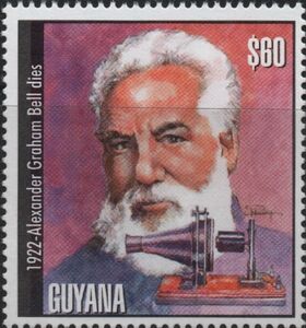 Stamp: 75th Death Anniversary of Alexander Graham Bell, 1922 (Guyana ...