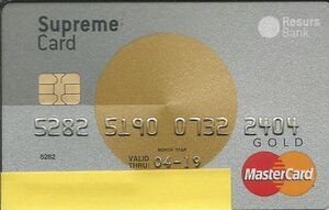 Bank Card: Supreme Card (Resurs Bank, SwedenCol:SE-MC-0020.01