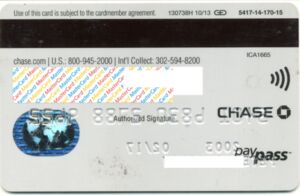 Bank Card: Chase Rewards World (Chase, United States of AmericaCol:US ...