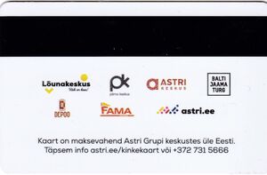 Tarjeta Regalo: Astri (Astri Grupp, Estonia(Astri) Col:EE-ASTRI-002