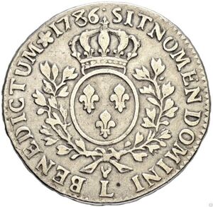 Coin: ½ Ecu (Louis XVI. L - Bayonne) (France) (1643~1715 - Louis XIV ...