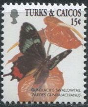 Stamp: Cuban Cattleheart (Parides gundlachianus) (Turks and Caicos ...