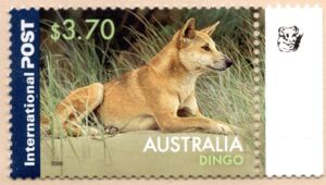 Stamp: Dingo (Canis lupus dingo) - 1st Print - 1 koala (Australia ...