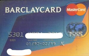 Bank Card: Barclaycard MasterCard (Barclays Bank, United Kingdom of ...