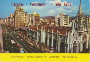 Postcard: Santa Capilla Av. Urdaneta - Caracas (Venezuela) Col:VE-002119