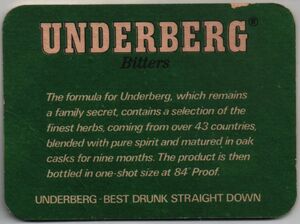 Beer Coaster: Underberg (Underberg A.G, SwitzerlandCol:CH-001320