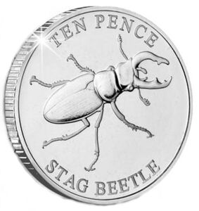 Coin: 10 Pence (British Isles Wildlife - Stag Beetle) (Guernsey(2021 ...