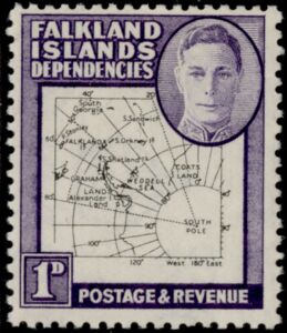 Stamp: Map of Falkland Islands (Falkland Islands, Dependencies(George ...