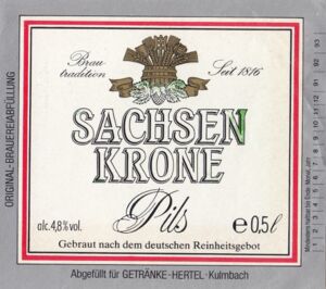 Drink Label: Sachsen Krone Pils (Köthener Brauerei GmbH, Germany ...