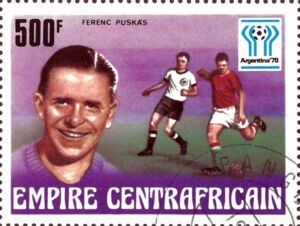 Stamp: Ference Puskas, Hungarian Soccer Player (Central African ...
