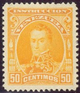 Stamp: Simón Bolívar (Venezuela(Instruccion - Bolivar Series of 1904 ...