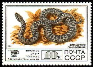 Sello: Siberian Pit Viper (Gloydius halys) (Unión Soviética, URSS ...