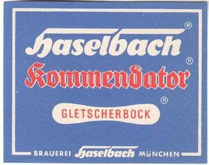 Drink Label: Haselbach Kommendator Gletscherbock (Brauerei Haselbach ...