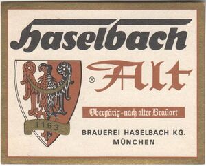 Drink Label: Haselbach Alt (Brauerei Haselbach München, Germany, Federal RepublicCol:DE-BEER-017118
