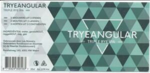 Drink Label: Tryeangular Triple Rye IPA (Lux Brewery, NetherlandsCol:NL ...