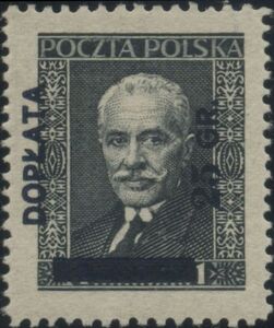 Stamp: Ignacy Moscicki (Poland(Ignacy Moscicki overprints) Sn:PL J94a ...