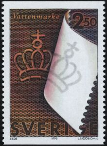 Stamp: Crown watermark (Sweden(Centenary of Swedish Pulp and Paper ...