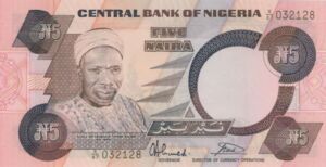 Banknote: 5 Naira (Nigeria(1984-2021 Issue) Wor:P-24b.2