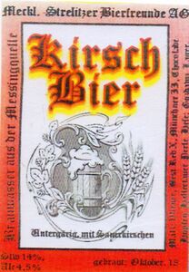 Drink Label: Kirsch Bier (Meckl.-Strelitzer Bierfreunde AG, Germany, Federal RepublicCol:DE-BEER ...