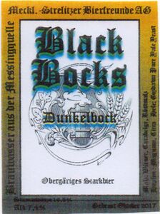 Drink Label: Black Bocks (Meckl.-Strelitzer Bierfreunde AG, Germany, Federal RepublicCol:DE-BEER ...
