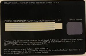 Bank Card: Visa (Raiffeisen Bank Polska S.A., PolandCol:PL-VI-0703