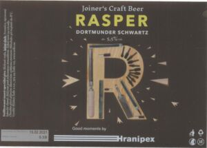 Drink Label: Rasper Dortmunder schwartz (Klášterní pivovar Želiv, Czech ...