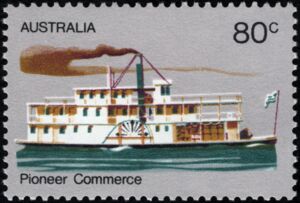 Stamp: Paddle Steamer (Australia(Pioneer Life in Australia) Mi:AU 510 ...