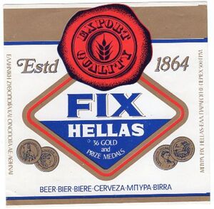 Drink Label: Fix Hellas (Hellenic Brewing - Winnery S.A, GreeceCol:GR ...