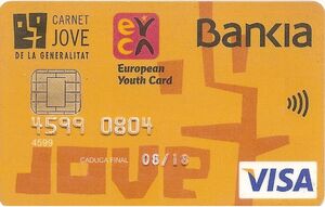 Bank Card: Carnet Jove European Youth Card (Bankia, SpainCol:ES-VI-0925
