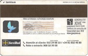 Bank Card: Carnet Jove European Youth Card (Bankia, SpainCol:ES-VI-0925