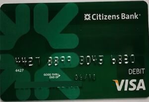 Bank Card: Visa Debit Transparent (Citizens Bank, United States of ...