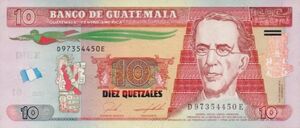 Banknote: 10 Quetzales (Guatemala(2010-2021 Issue) Wor:P-123Ae