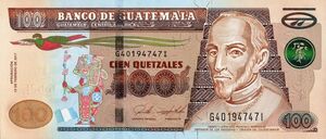 Billete de Banco: 100 Quetzales (Guatemala(2010-2020 Issue) Wor:P-126g