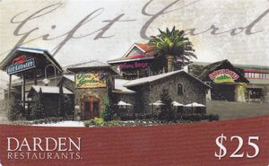 Gift Card: Darden Restaurants (Type 1) - $25 (Darden, United States of ...