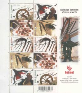 Stamp: Spinning Woman Laundress, Farrier, Clog Maker and Shoemaker ...